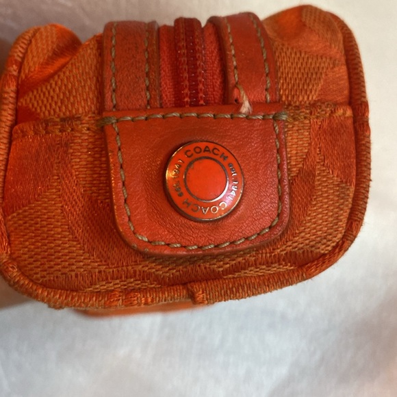 Coach | Bags | Coach Orange Logo Pouch | Poshmark